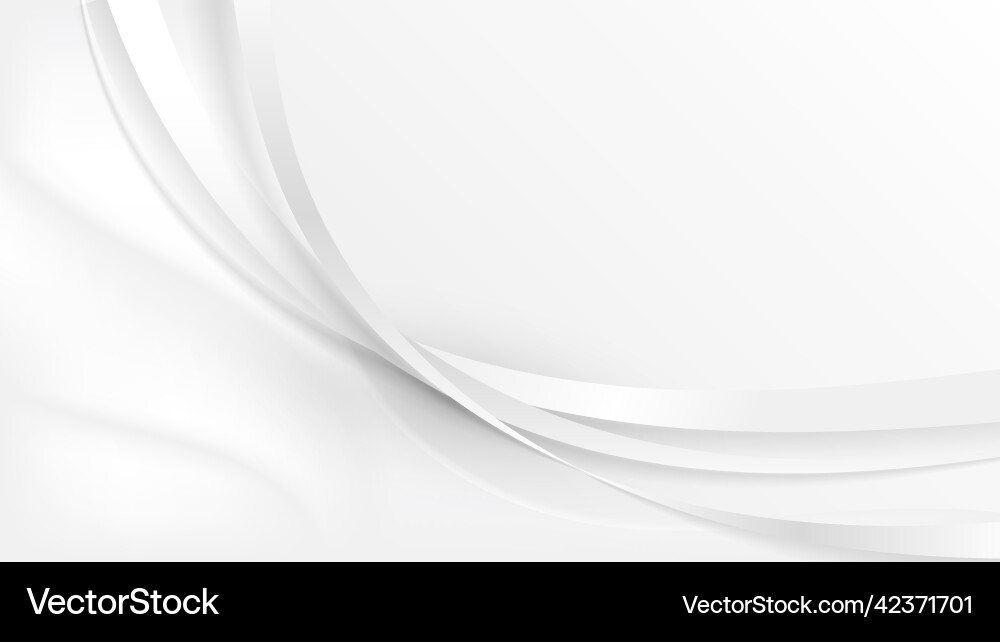 Abstract white ribbon curved lines on satin Vector Image