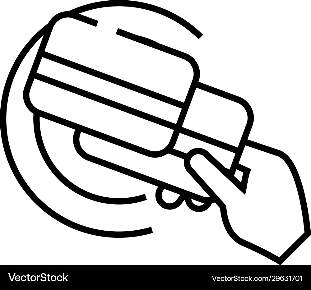 Card payment line icon concept sign outline Vector Image