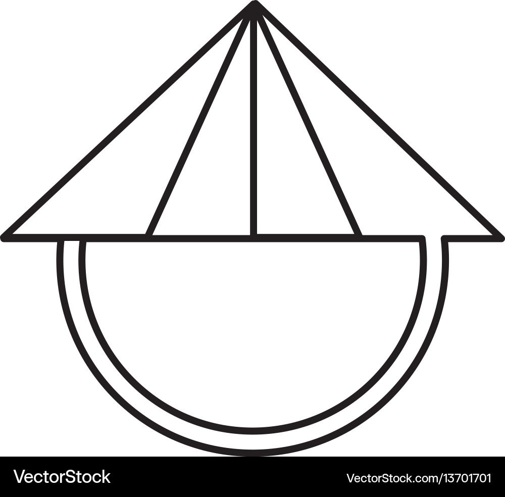 Chinese hat culture icon Royalty Free Vector Image