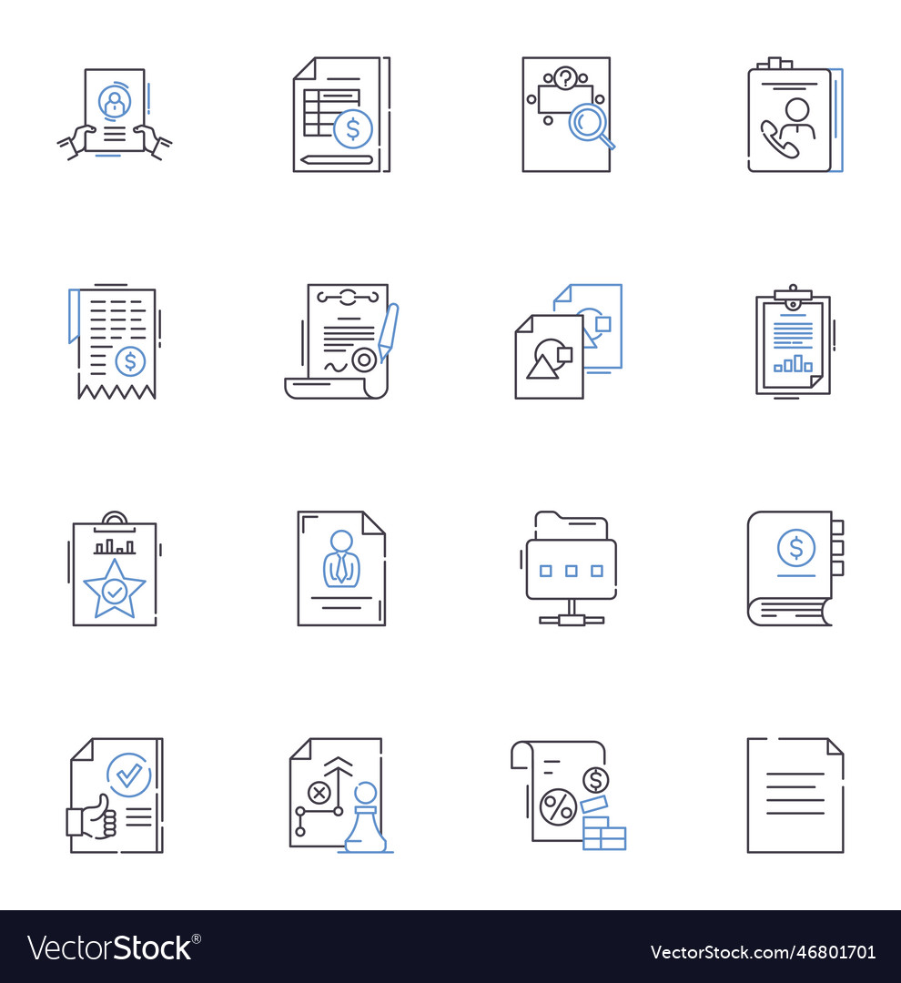 Collection Line Icons Assortment Royalty Free Vector Image