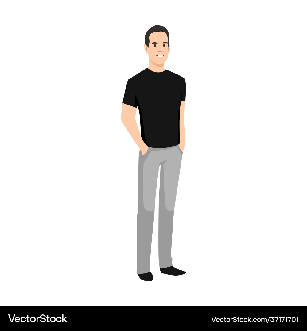 Cool man character standing Royalty Free Vector Image