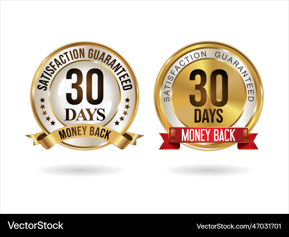 Customer satisfaction guaranteed golden badge Vector Image