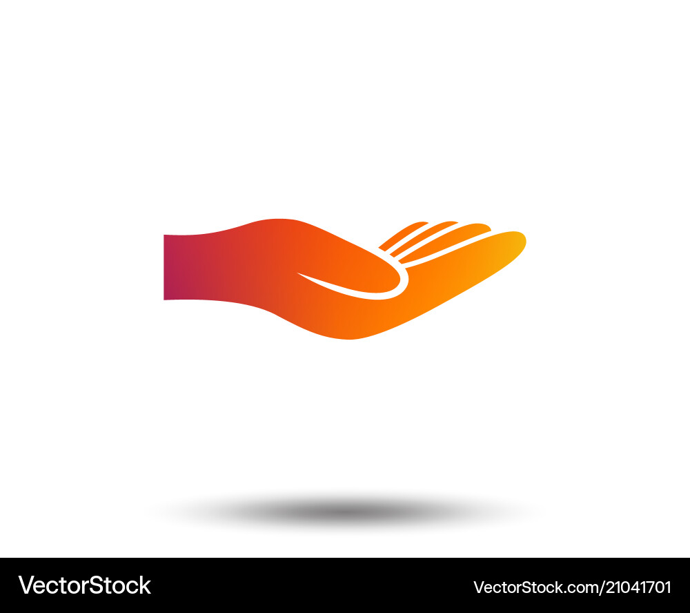 Donation hand sign icon charity or endowment Vector Image