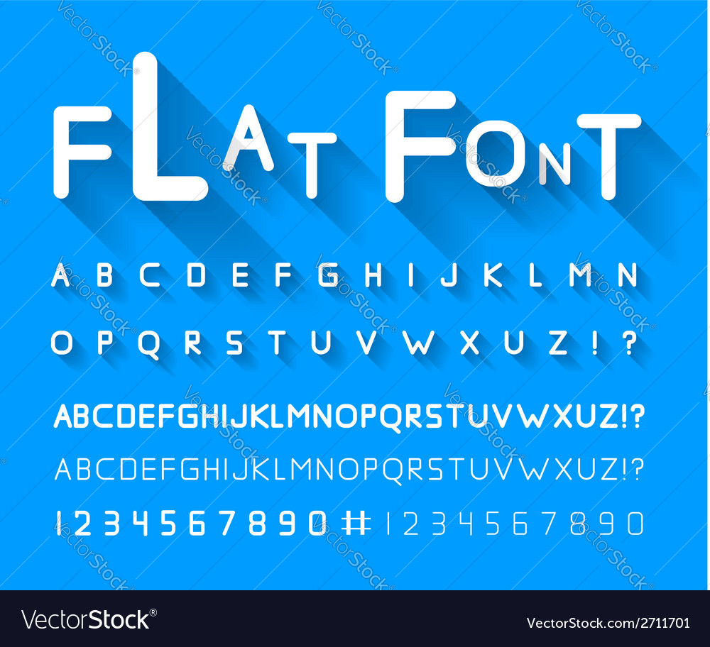 Flat font Royalty Free Vector Image - VectorStock
