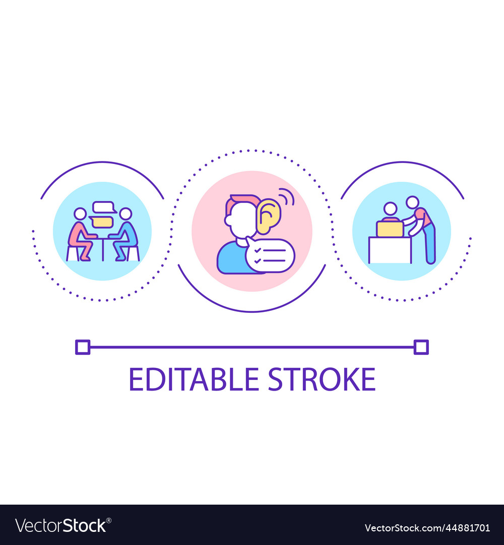Friendly work environment loop concept icon Vector Image