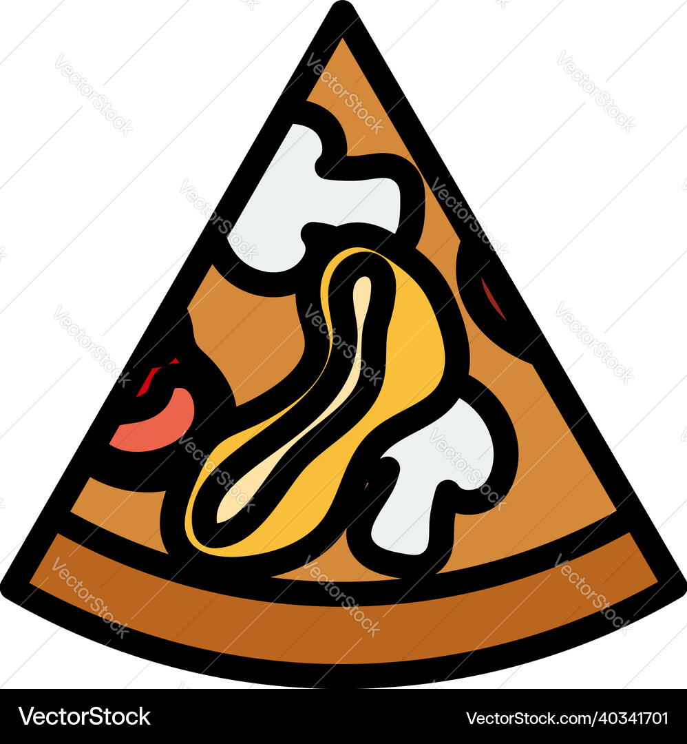 Icon of pizza on plate Royalty Free Vector Image