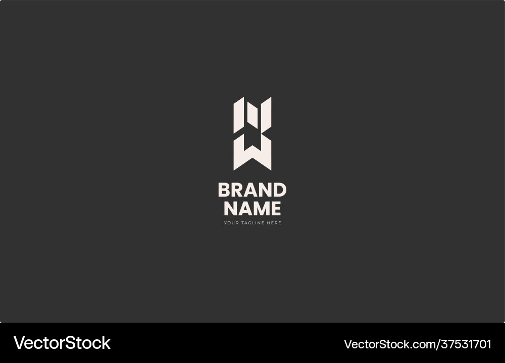 Letter nw monogram logo design template Royalty Free Vector