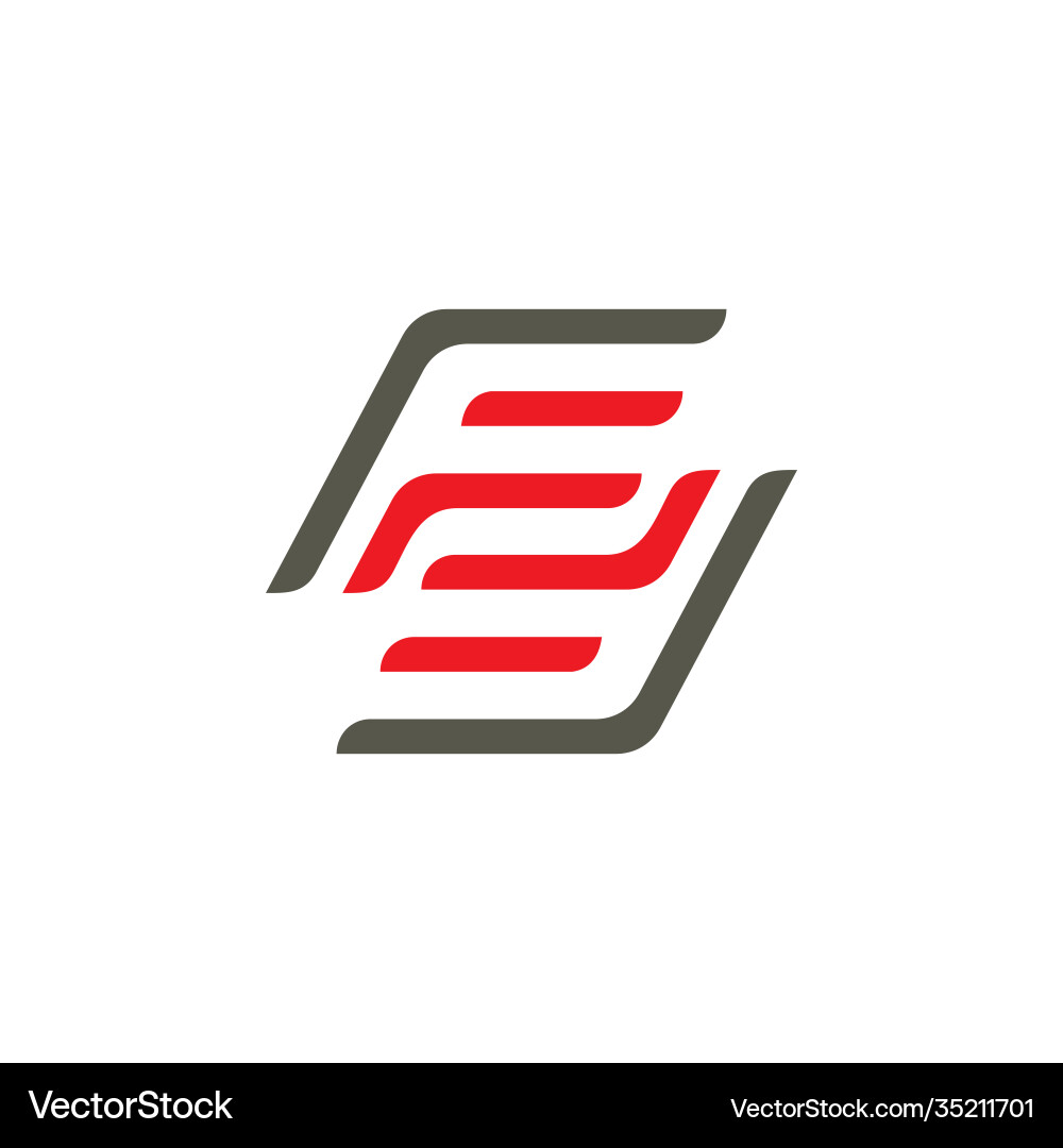 Letters f2 simple geometric line logo Royalty Free Vector