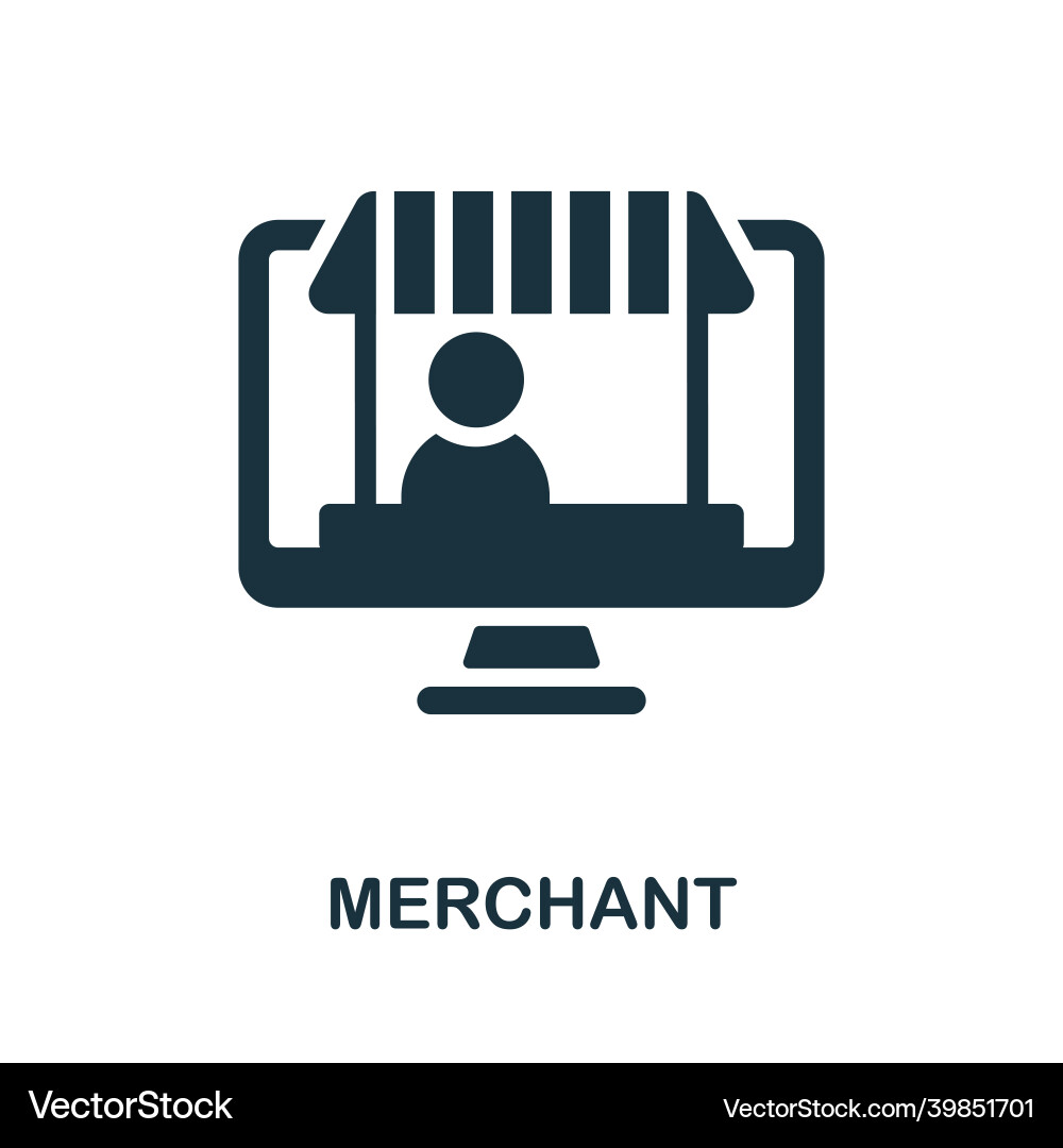 Merchant icon monochrome sign from affiliate Vector Image