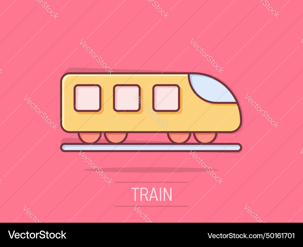 Metro icon in comic style train subway cartoon Vector Image