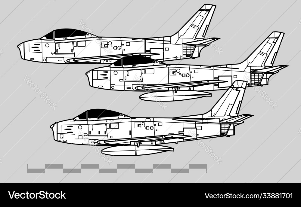 North american f-86 sabre Royalty Free Vector Image