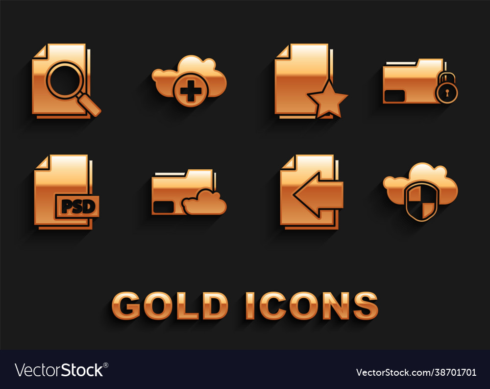 Set cloud storage text document folder folder Vector Image Set cloud storage text document folder folder Vector Image