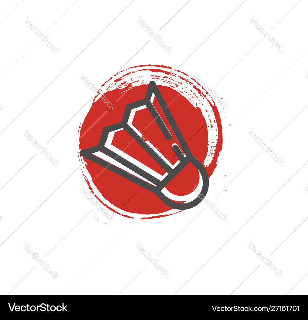 Shuttlecock paint brush for badminton team Vector Image