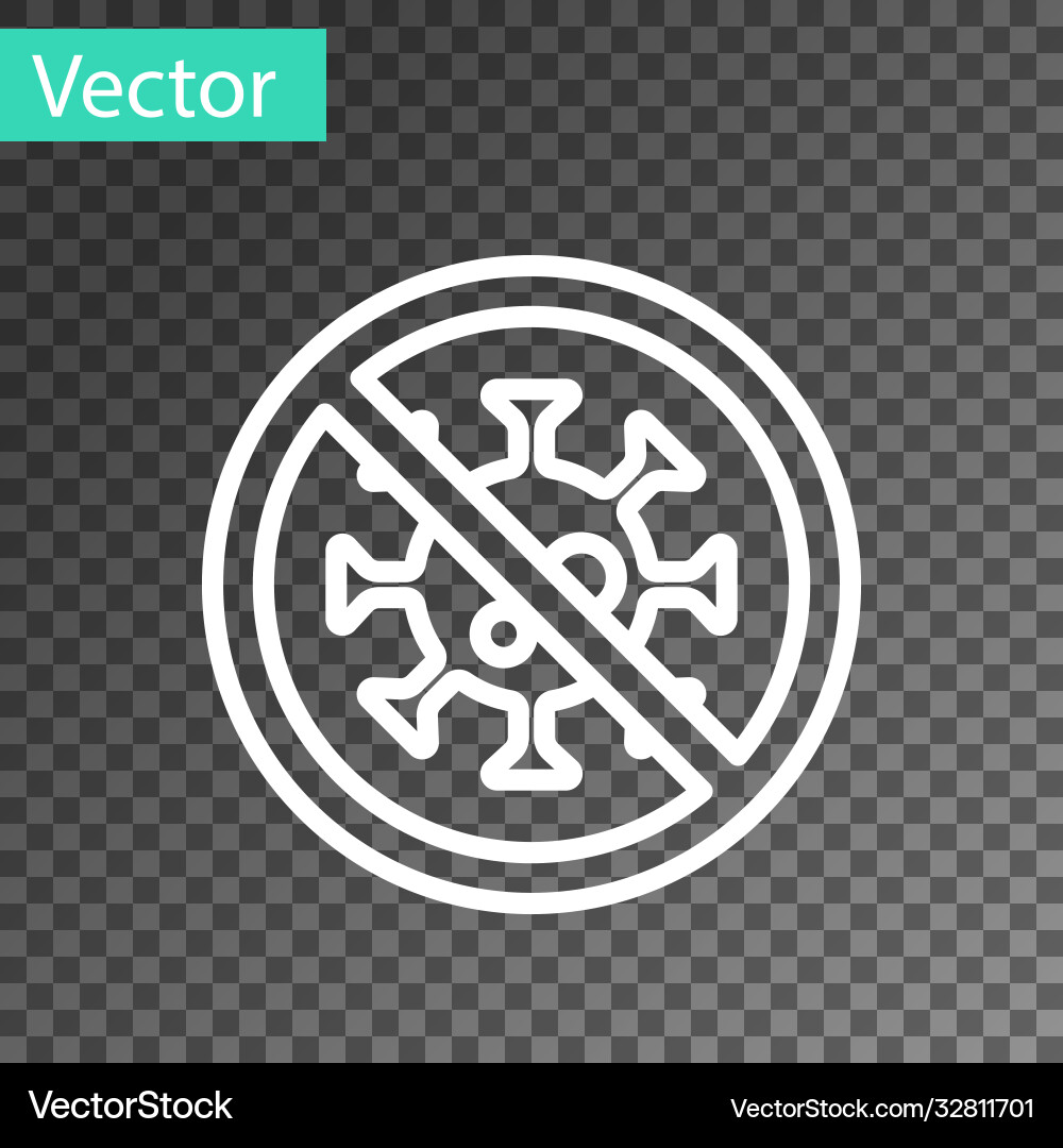 White line stop virus icon isolated on transparent