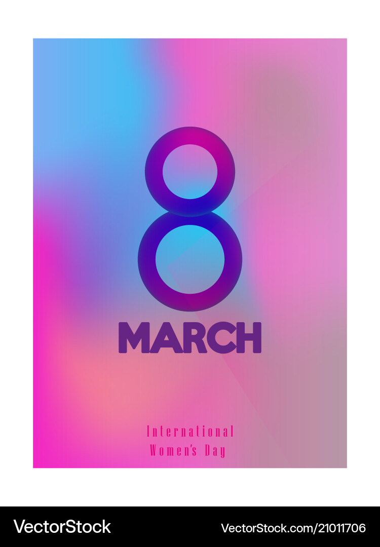 8 march greeting card template international Vector Image