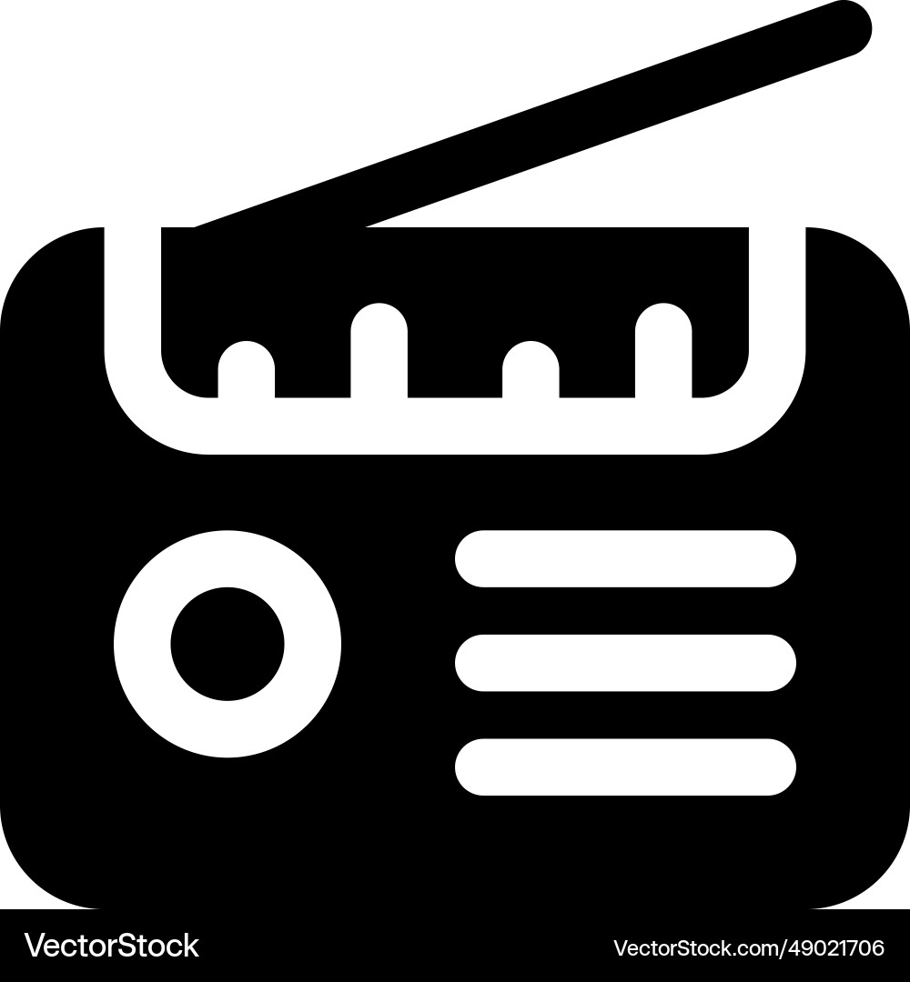 An old-fashioned radio with extended antenna Vector Image