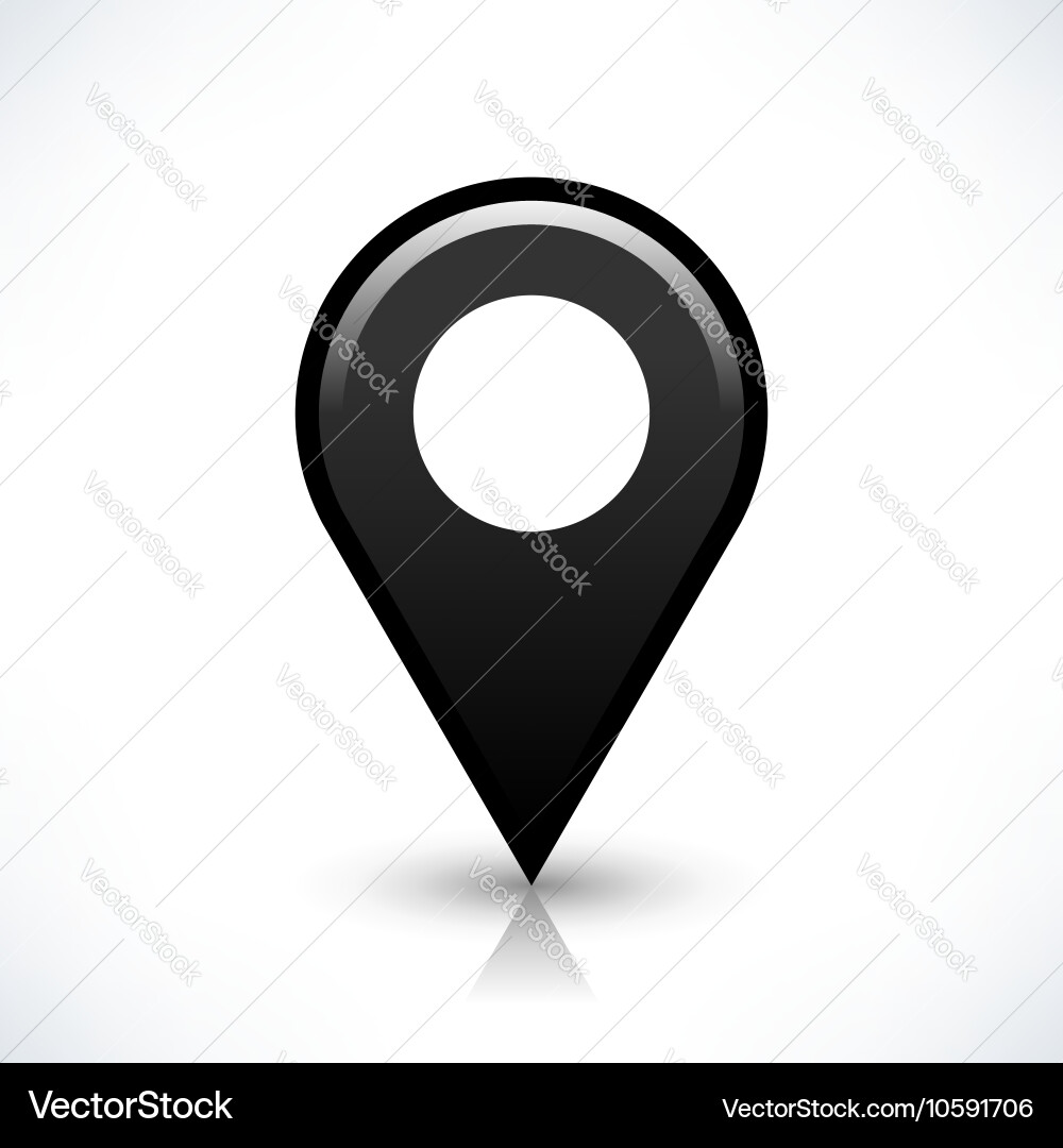 Black blank map pin sign round location icon Vector Image