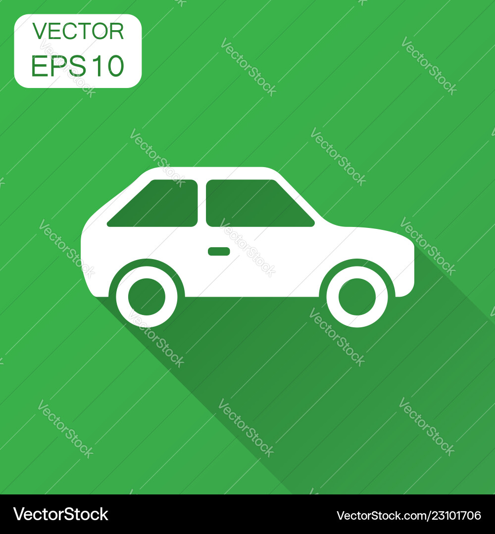 Car icon in flat style automobile with long Vector Image