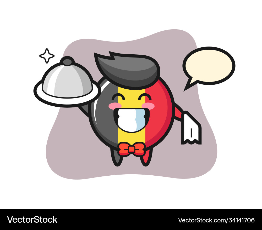 Character mascot belgium flag badge Royalty Free Vector