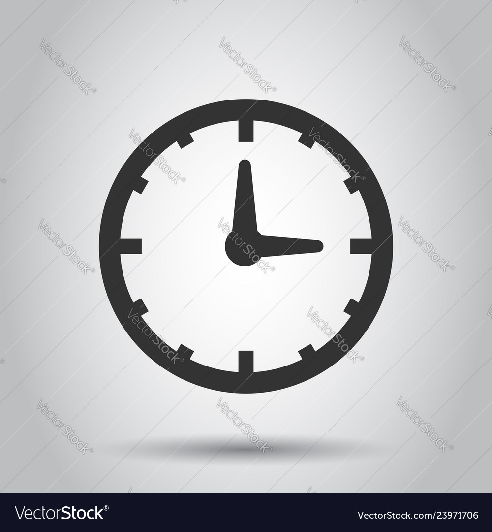 Clock countdown icon in flat style time Royalty Free Vector