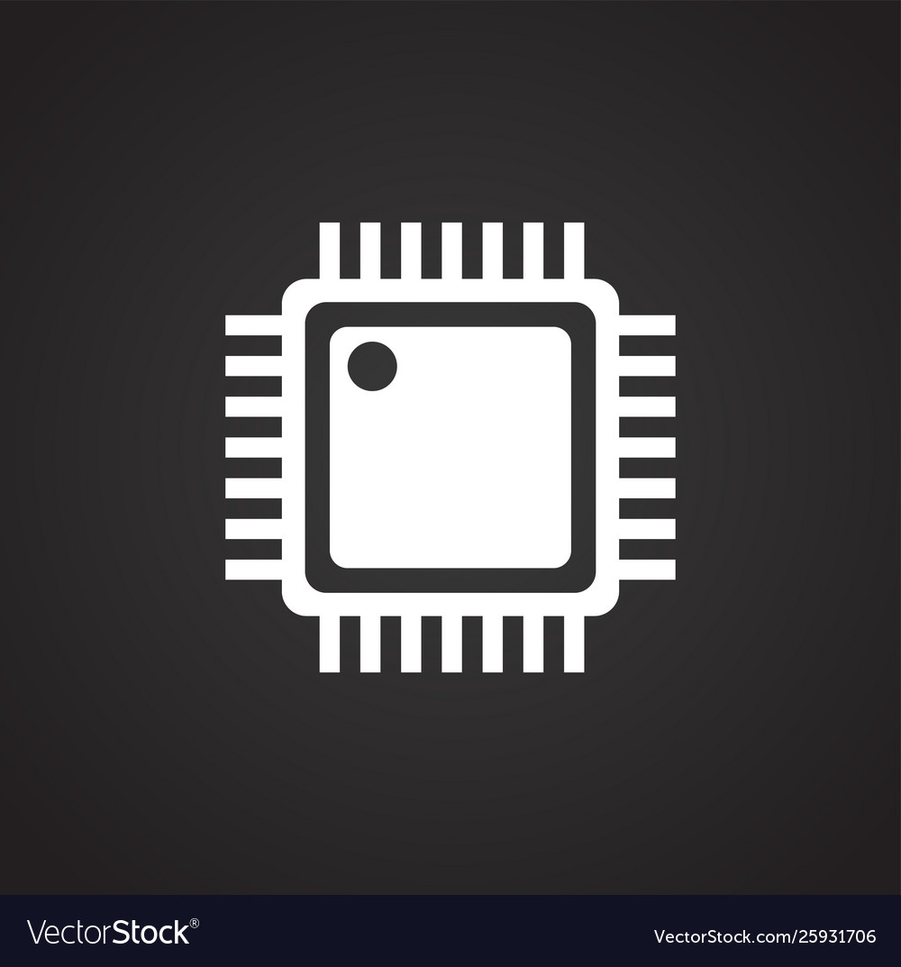 Computer chip related icon on background Vector Image