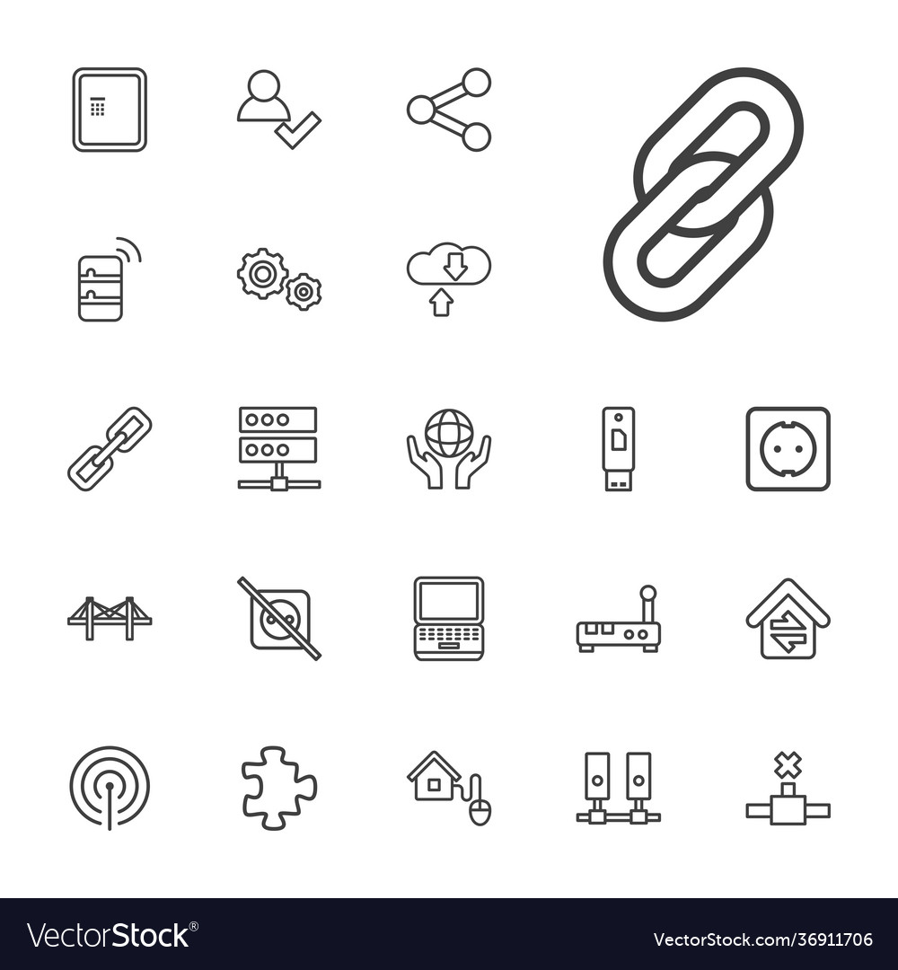Connection icons Royalty Free Vector Image - VectorStock