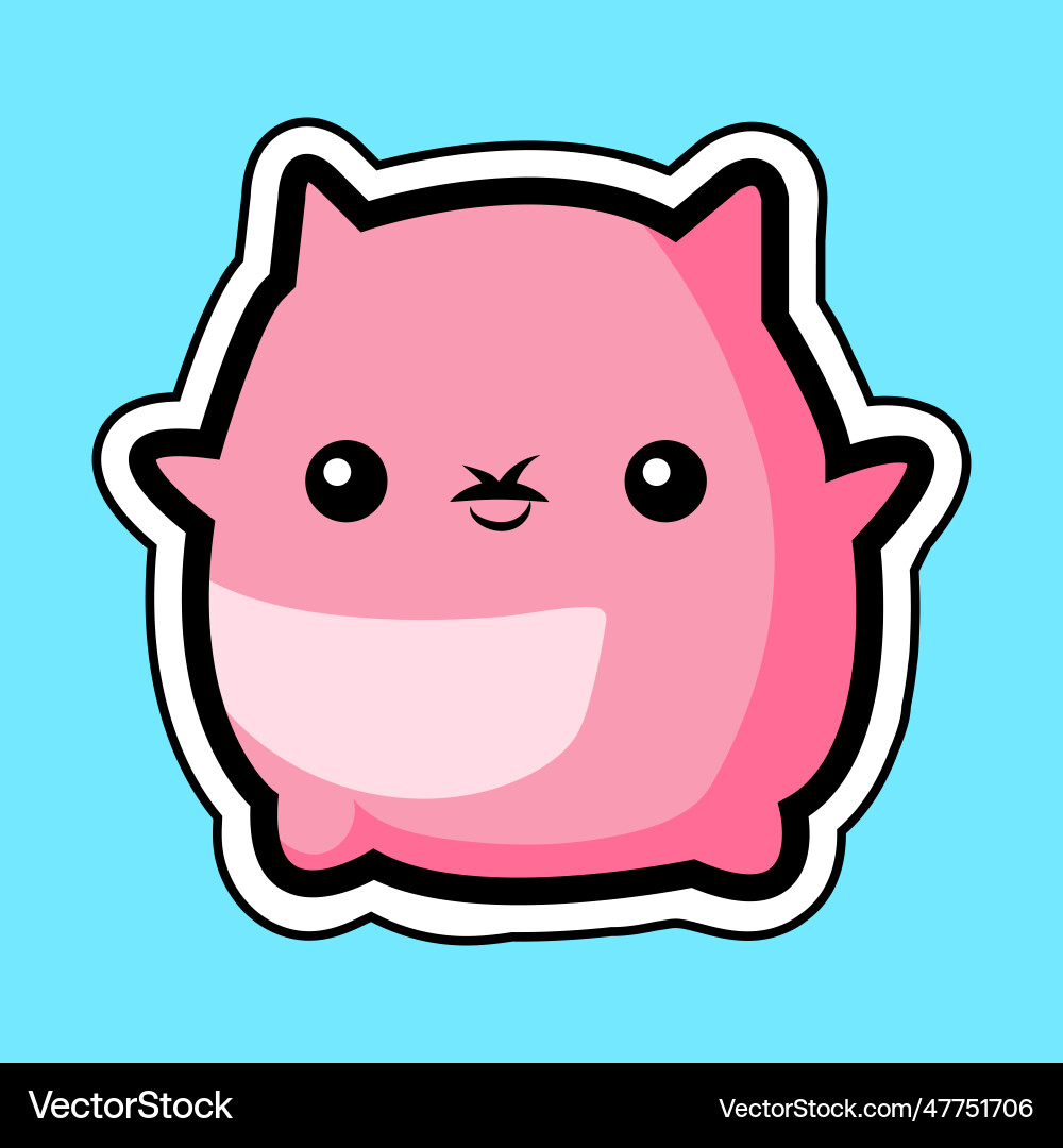 Cute pig pig kawaii chibi sticker Royalty Free Vector Image