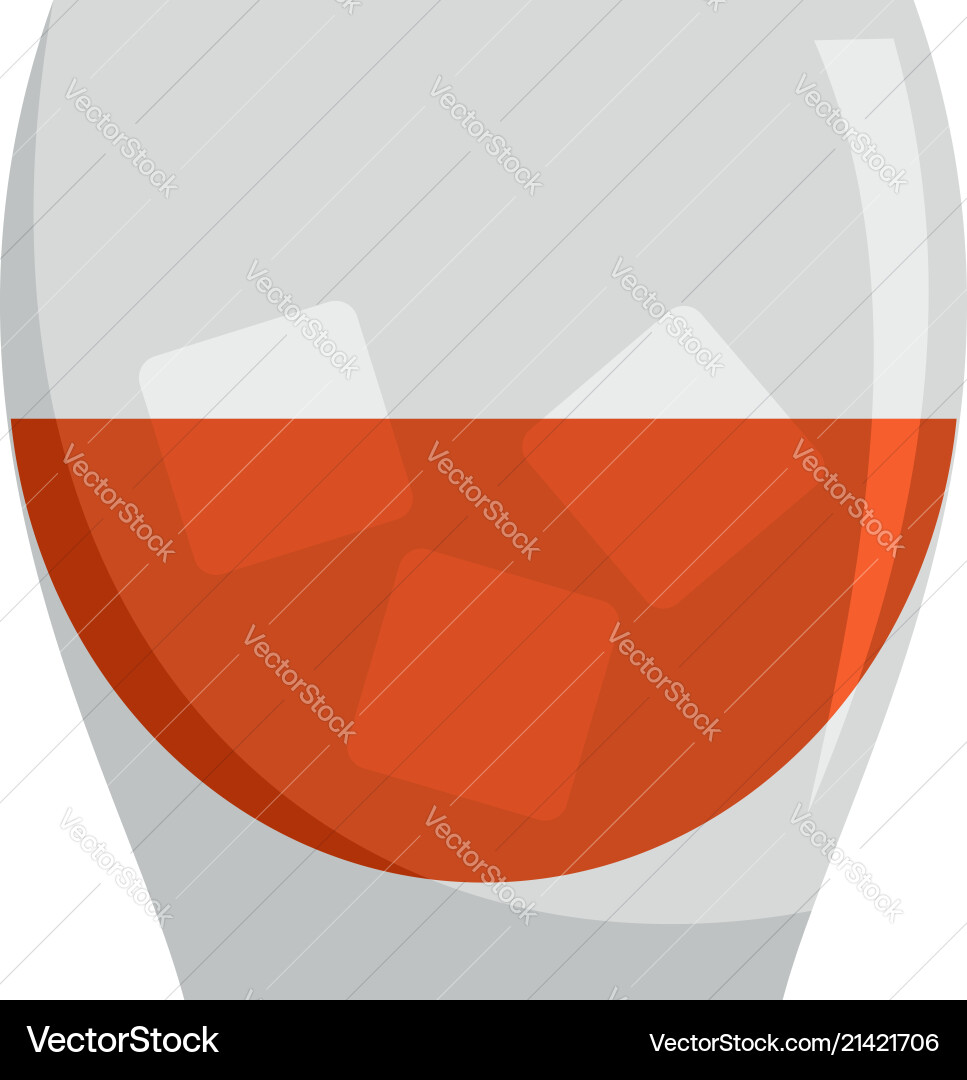 Glass of rum icon flat style Royalty Free Vector Image