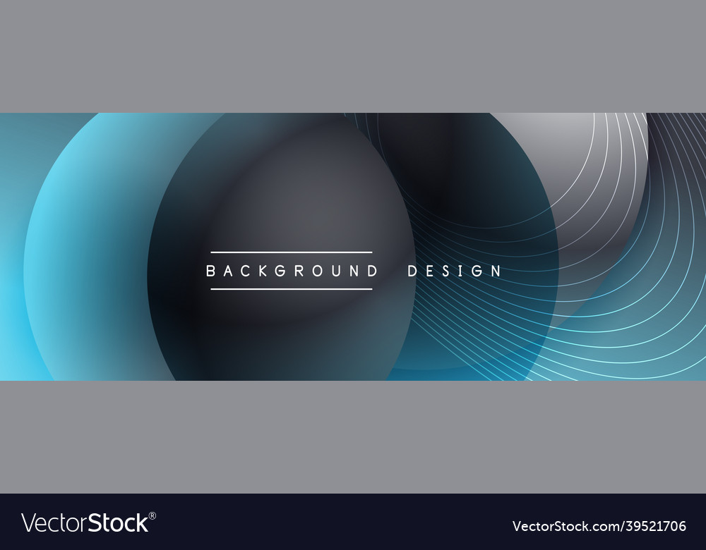 Gradient circles with shadows techno Royalty Free Vector