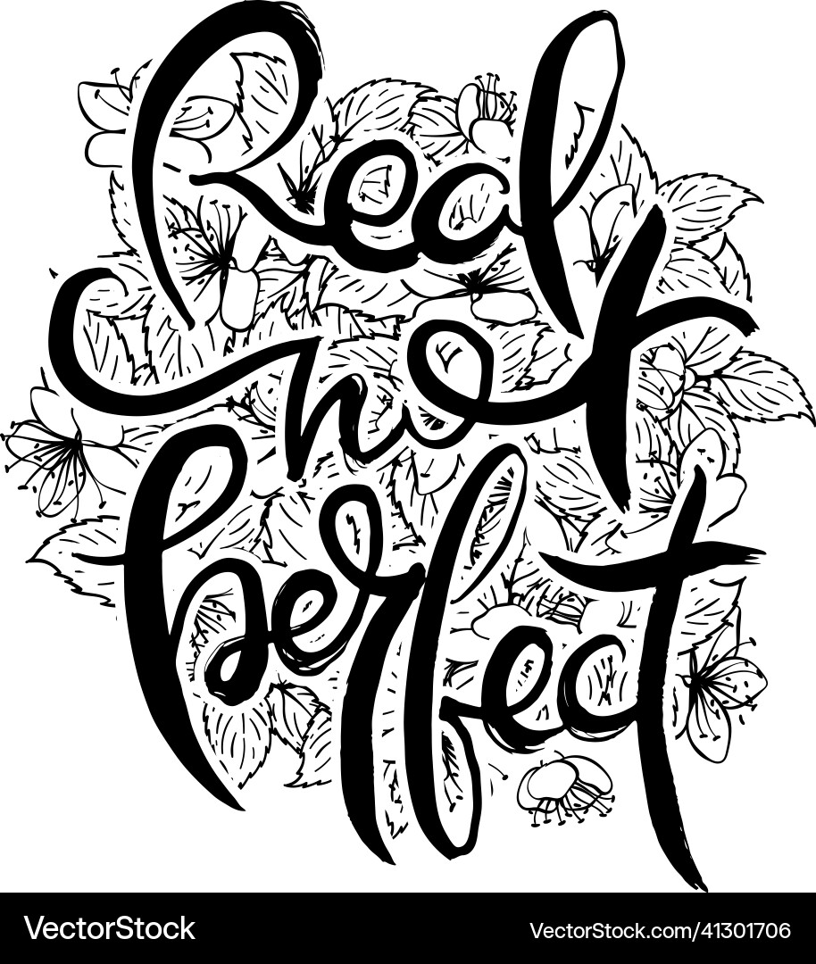 Hand lettering grunge card with flower background Vector Image