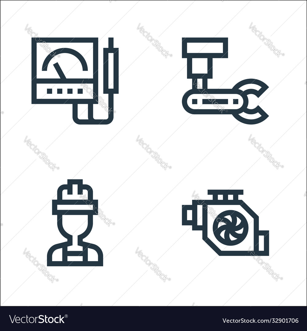 Industrial process line icons linear set quality Vector Image