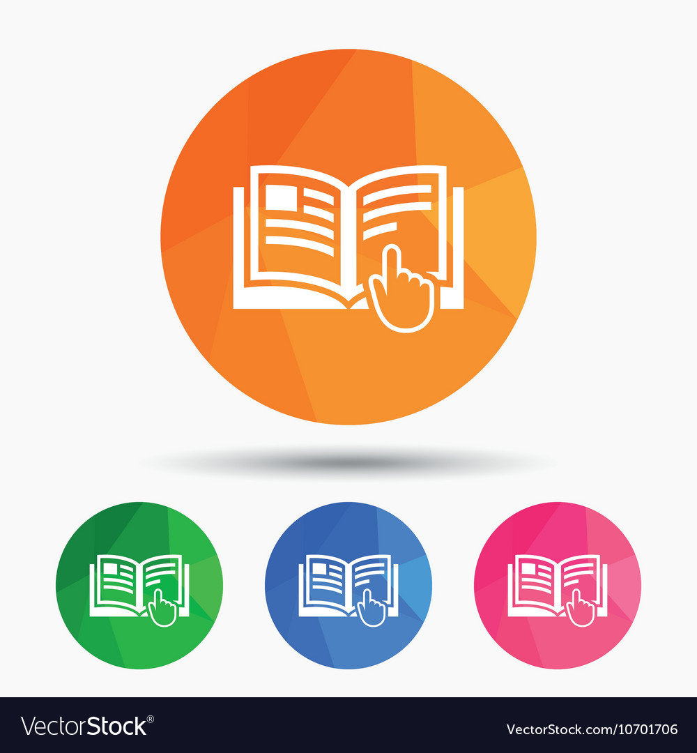 Instruction sign icon manual book symbol Vector Image