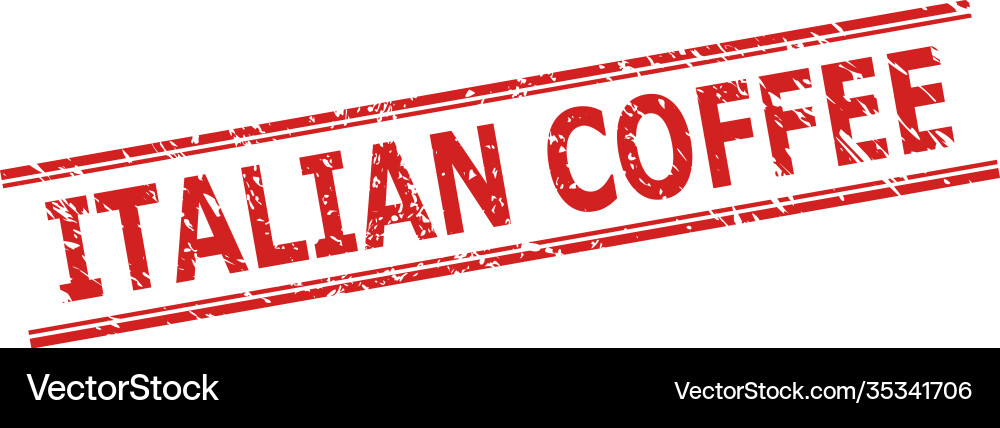 Italian coffee watermark with corroded texture Vector Image