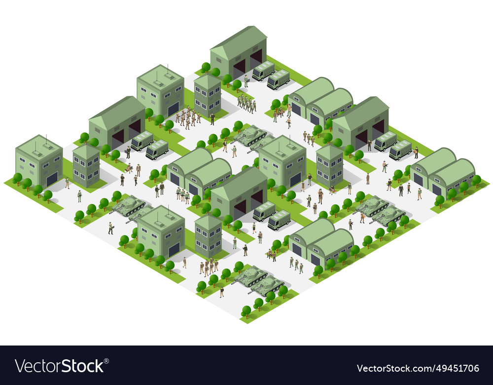 Module object element for building design army Vector Image