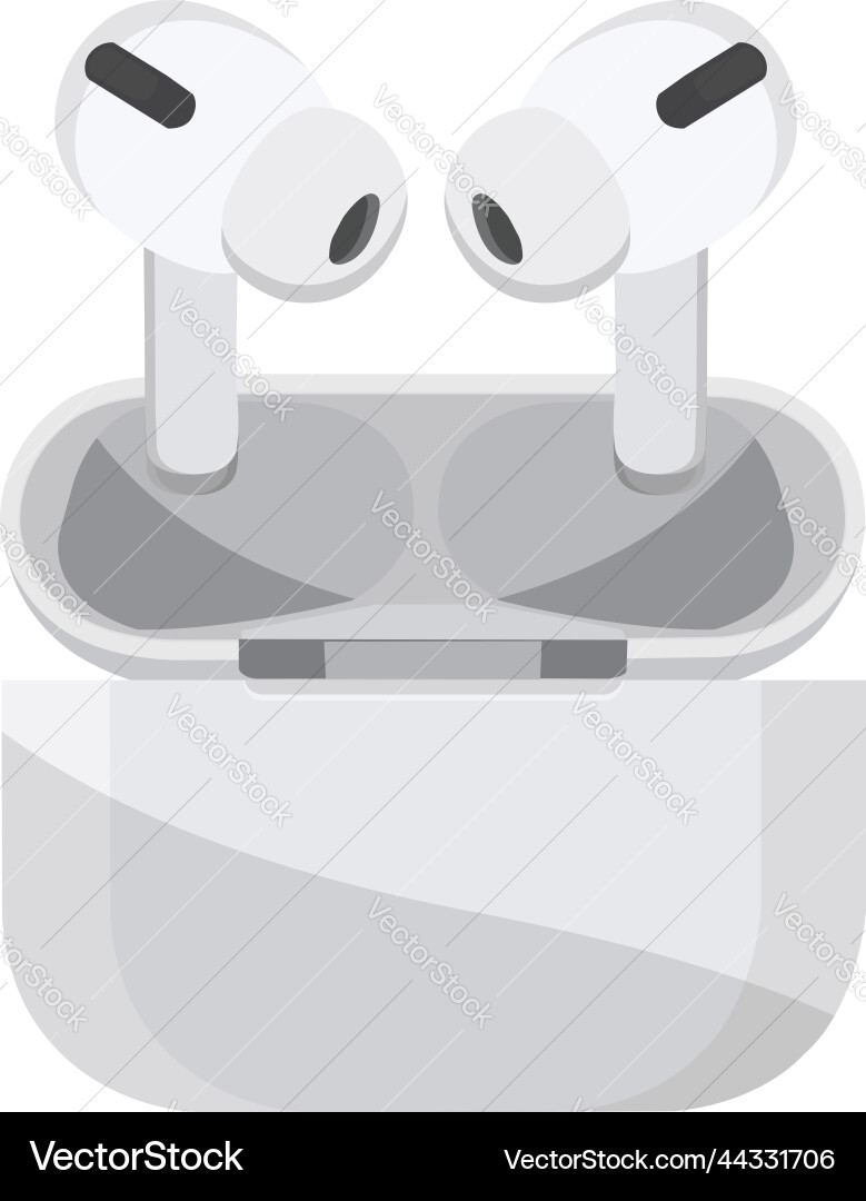 Portable air pods on a white background Royalty Free Vector
