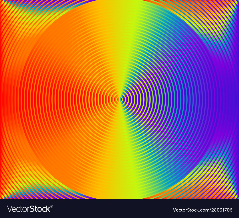 Rainbow colors concentric circle elements Vector Image