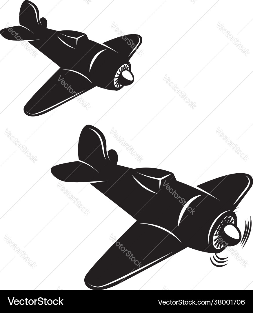 Retro airplane design element for logo label sign Vector Image