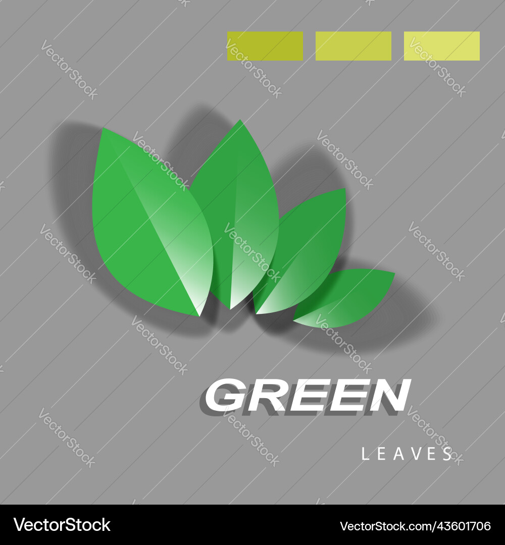 Row of green tree leaves Royalty Free Vector Image