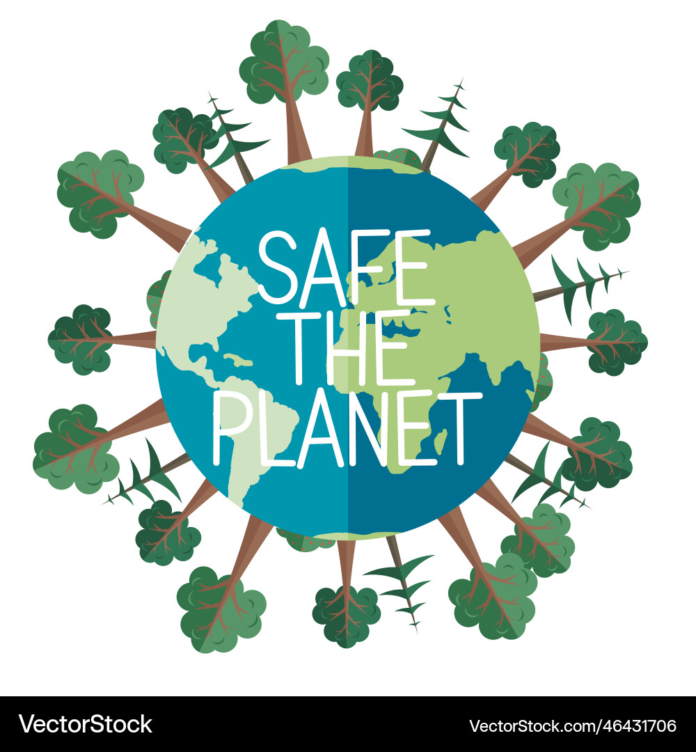 Save our planet earth ecology eco environmental Vector Image