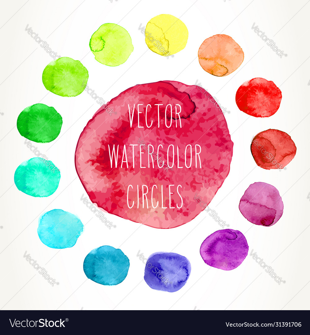 Set watercolor circles Royalty Free Vector Image