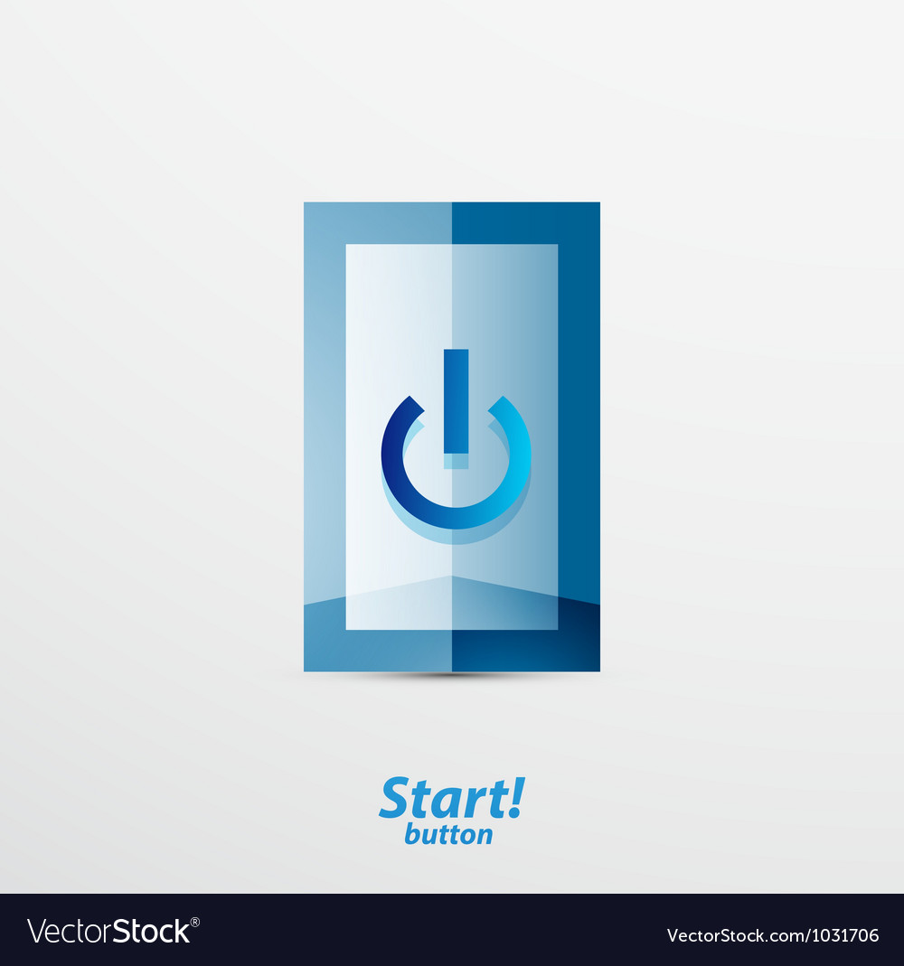 Square power button design Royalty Free Vector Image