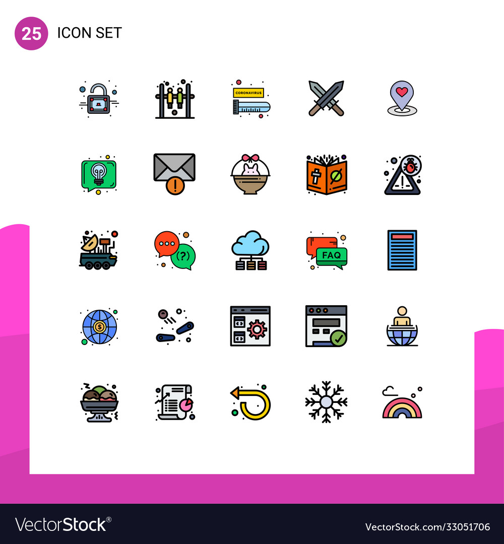 Stock icon pack 25 line signs and symbols Vector Image