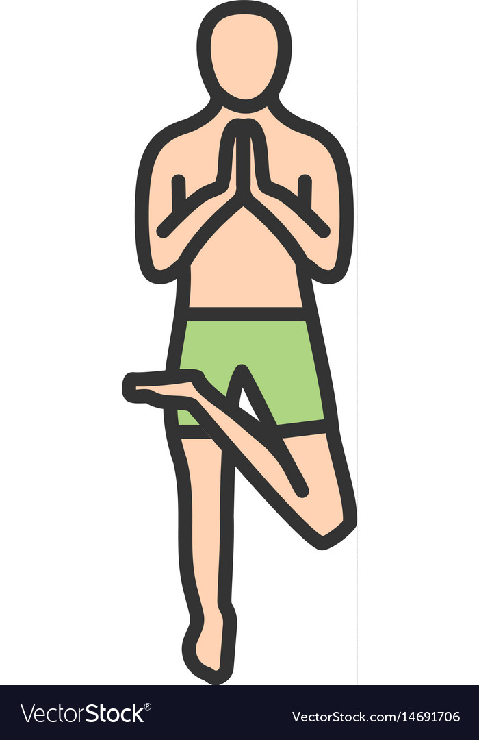 Tree pose left Royalty Free Vector Image - VectorStock