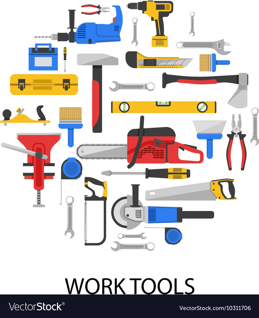 Work tools set Royalty Free Vector Image - VectorStock