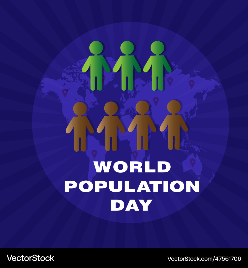 World population day with people icon Royalty Free Vector