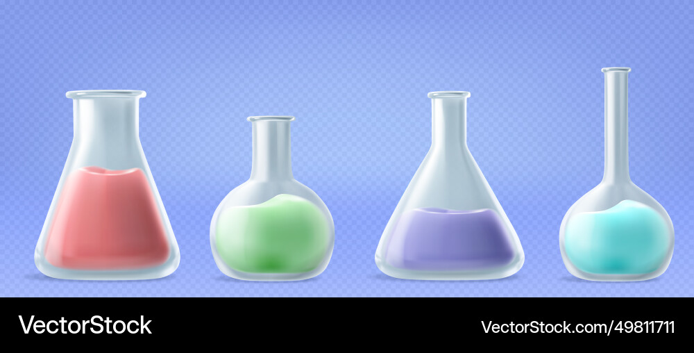 3d flask chemistry scientific banner for Vector Image