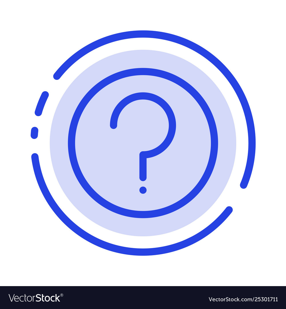 Basic help ui mark blue dotted line icon Vector Image