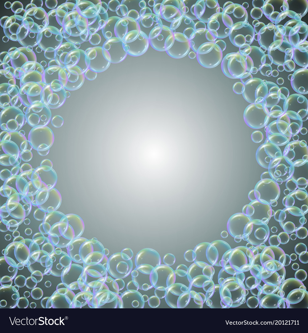 Bath foam on gradient background Royalty Free Vector Image