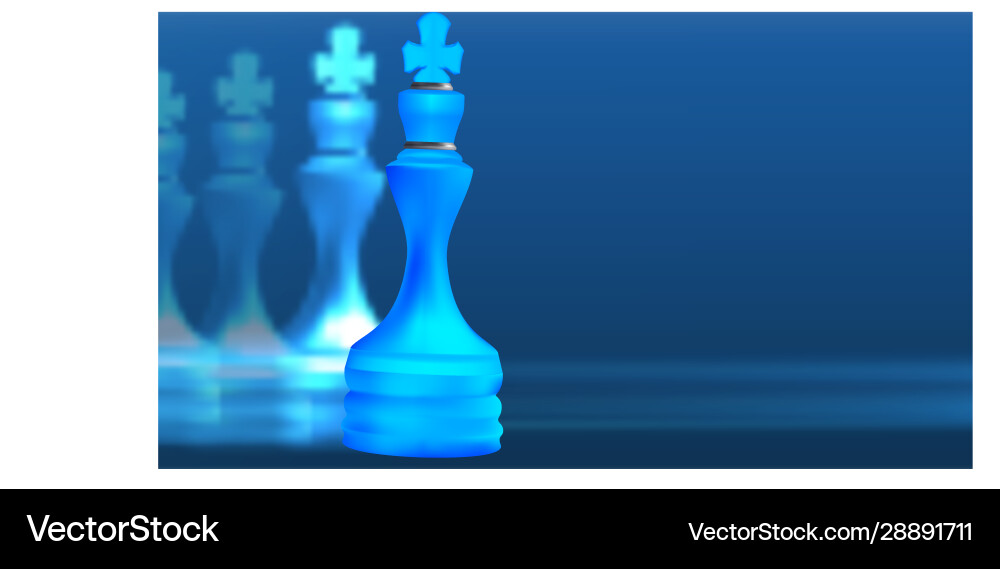Blue white chess king become a leader business Vector Image