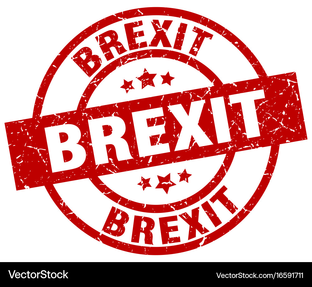 Brexit round red grunge stamp Royalty Free Vector Image